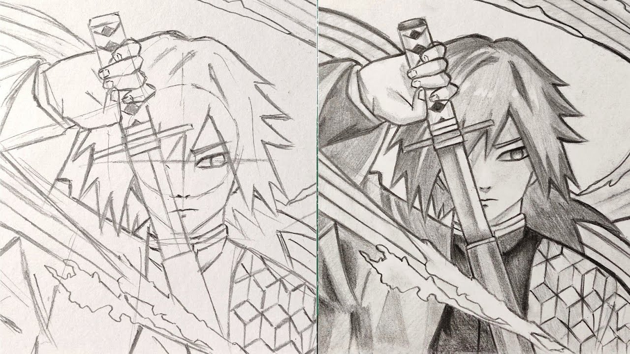 How to Draw Giyuu Tomioka | pencil sketch | how to draw anime boy - YouTube
