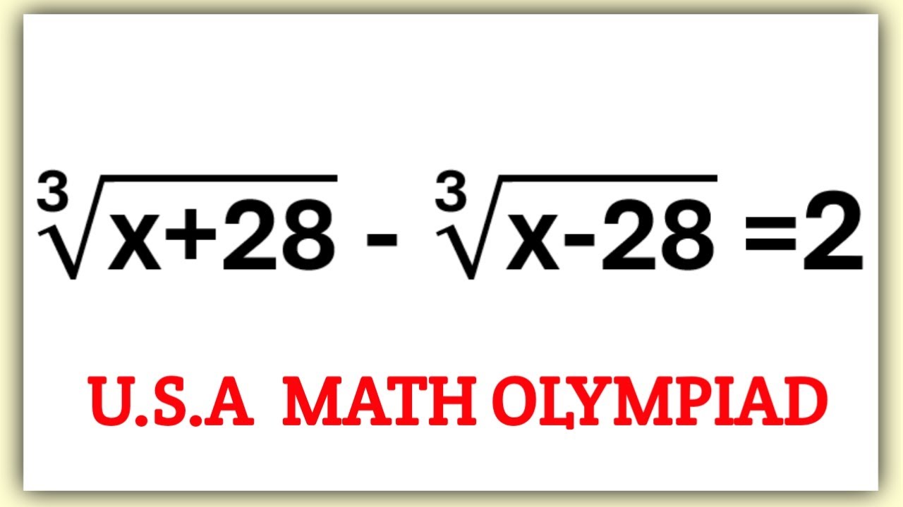 USA Math Olympiad Question - YouTube