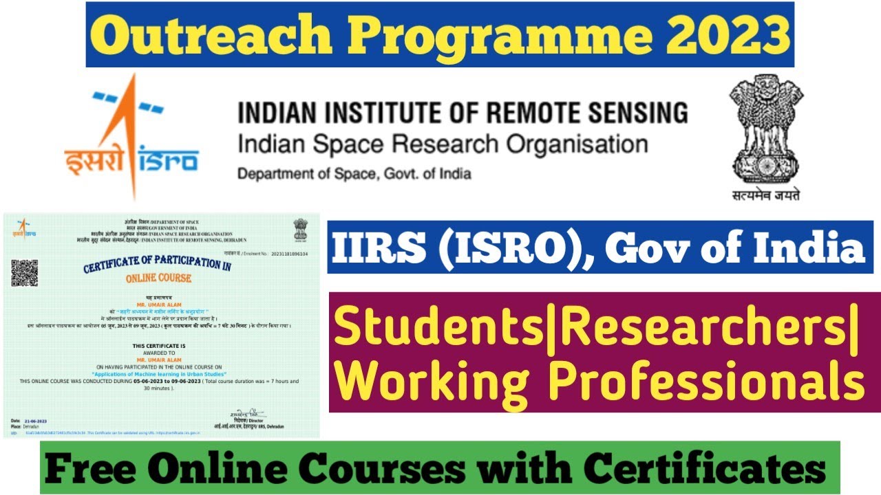 Free Online Course by Gov of India| IIRS, ISRO, Gov of India Free ...