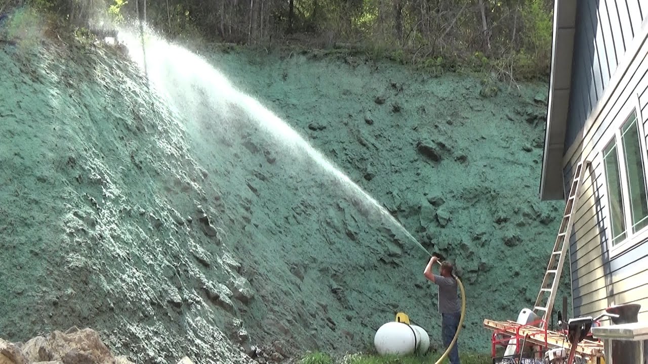 Hydroseeding extreme slopes. Steep cut bank. - YouTube