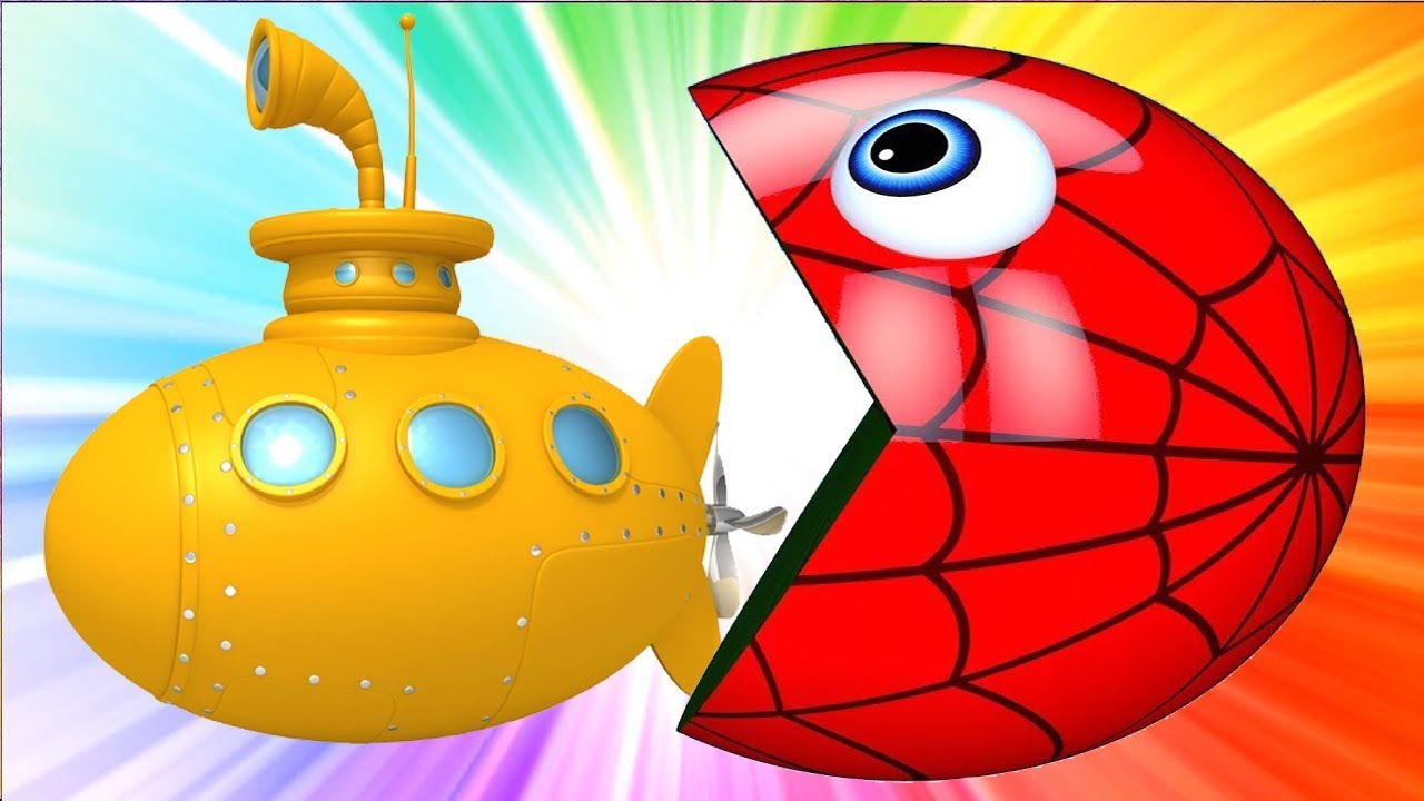 Learn Colors with PACMAN and Farm WaterMelon School Bus Beads Canon ...