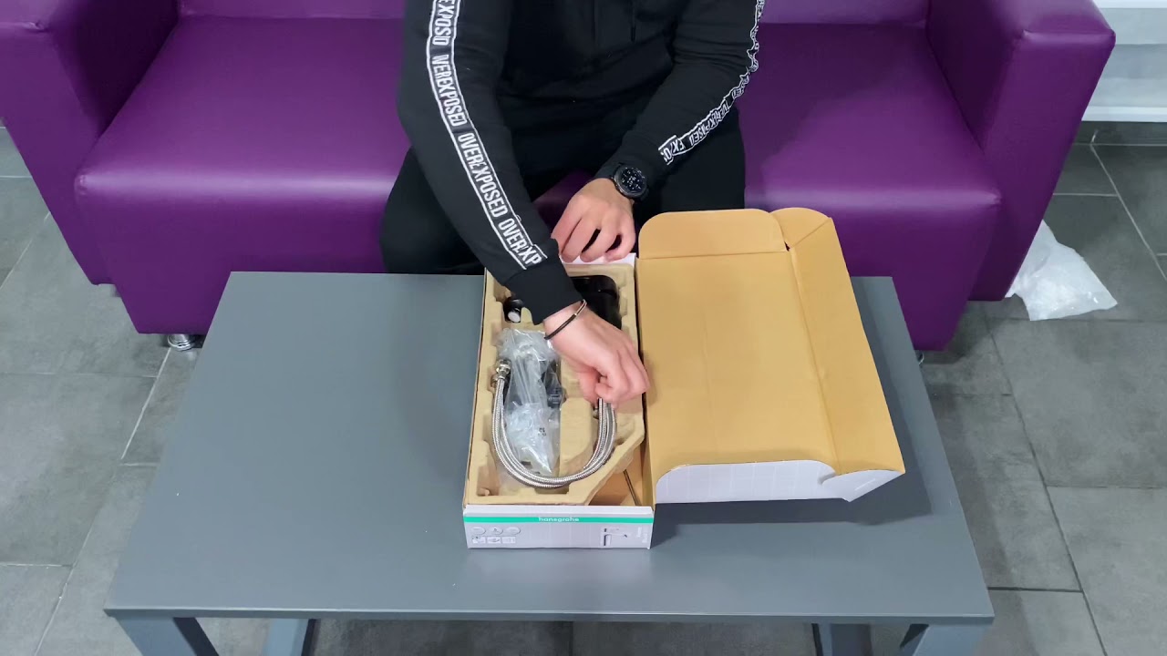 Обзор на Смеситель для раковины Hansgrohe Vernis Blend 71551670 черный ...