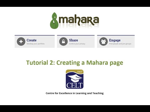 2. Creating a Mahara page (2024) - YouTube