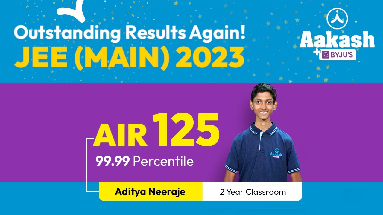 JEE Main 2023 Top Performer: AIR 125 - Aditya Neeraje on the Importance ...