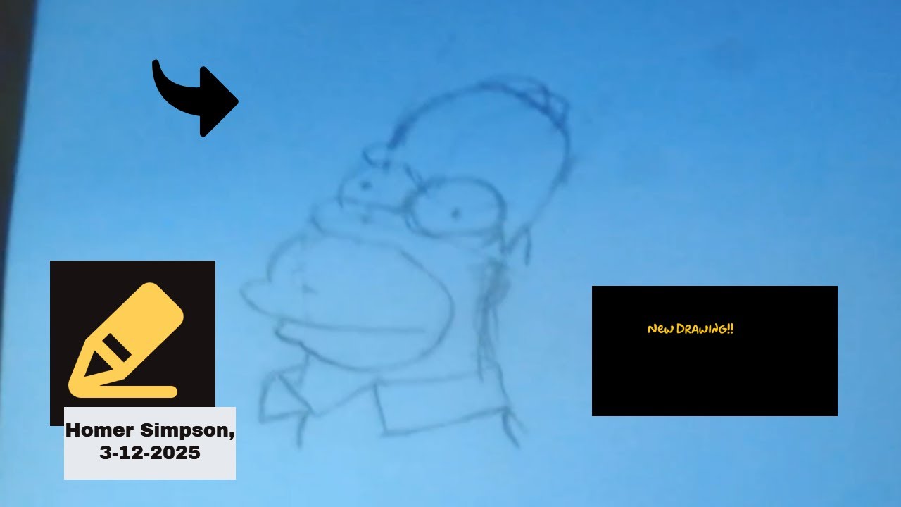 A Drawing of Homer Simpson From the Simpsons | New Drawing ️ This Month ...