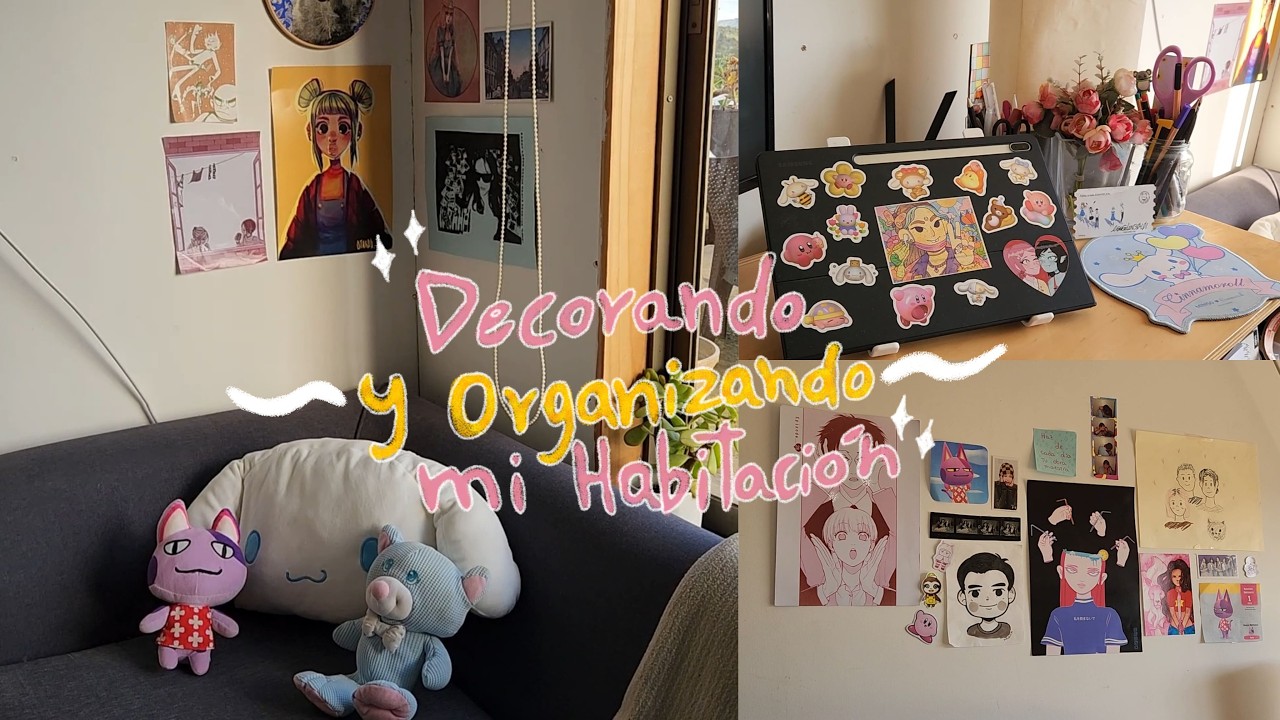 decorando y organizando mi habitación, room tour vlog mañana productiva ...