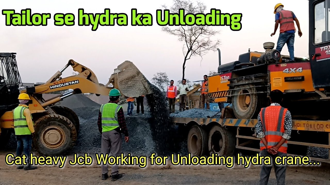 Cat Heavy Jcb Working to unloading hydra 🔥 || Cat heavy jcb Performance 💯 || Machinery Junction ...