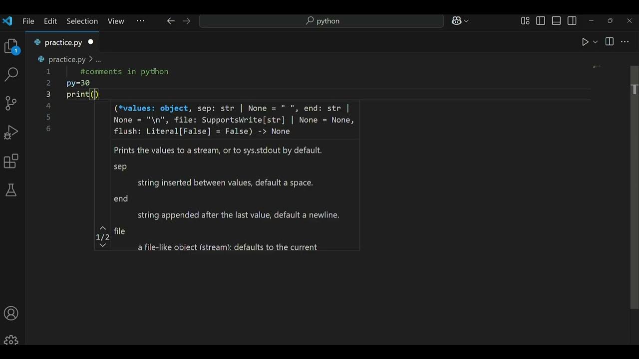 comments in python|python #pythonforbeginners #pythonfreecourse - YouTube