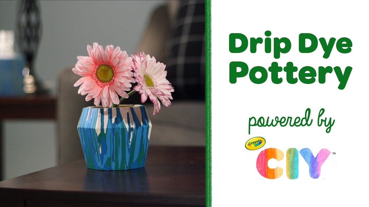 Crayola CIY: Create It Yourself - Drip Dye DIY Pottery Craft - YouTube