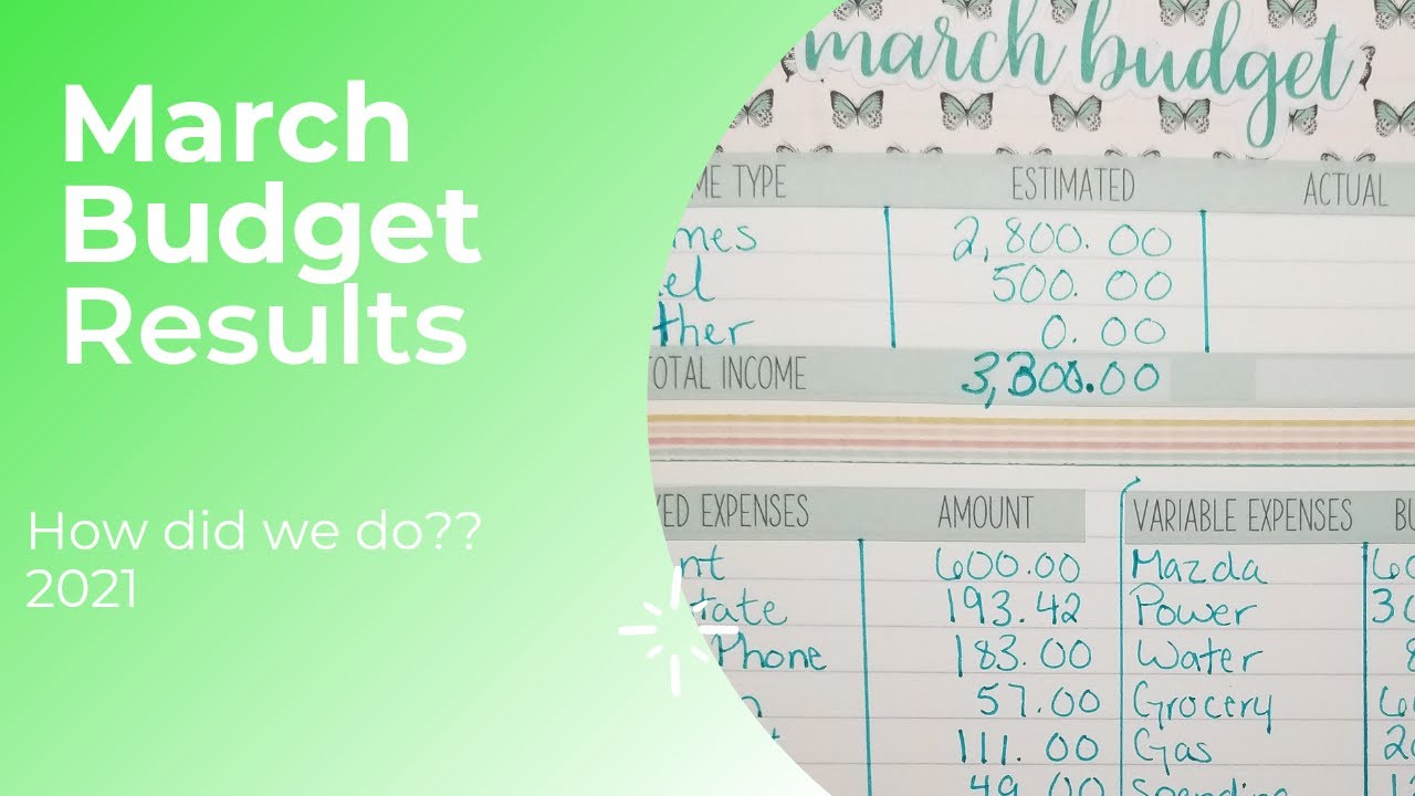 March Budget Results|| How did we do?? || Budgeting 2021 - YouTube