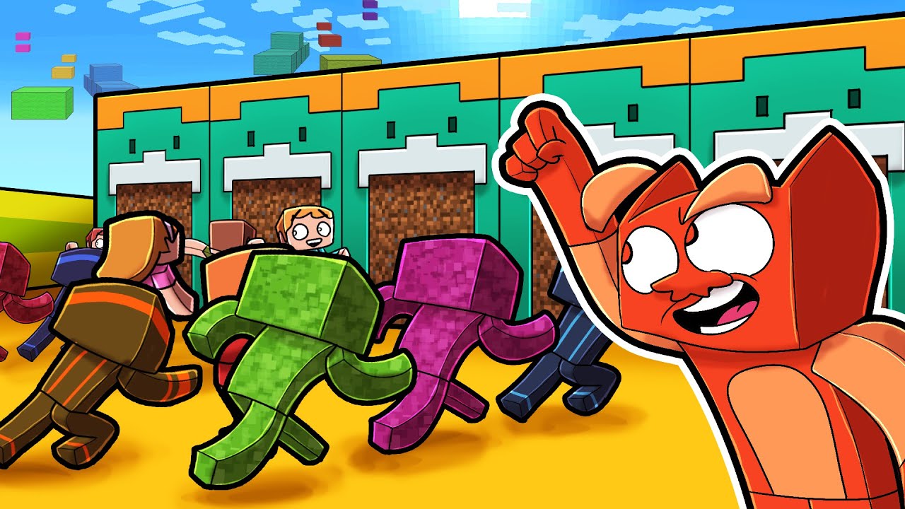 100 Fans vs FALL GUYS Map! (Minecraft) - YouTube