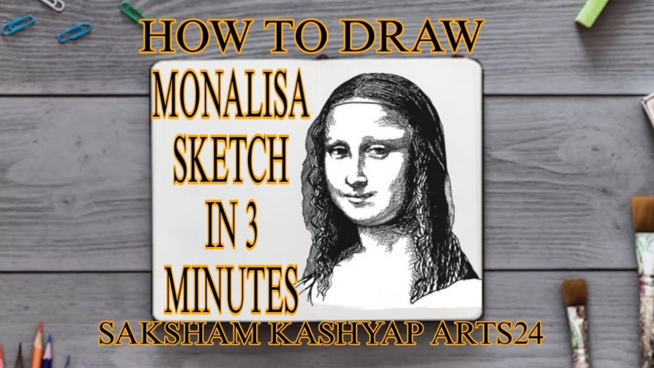 HOW TO DRAW MONALISA IN 3 MINUTES | SKETCH STEP BY STEP ️ #monalisa # ...