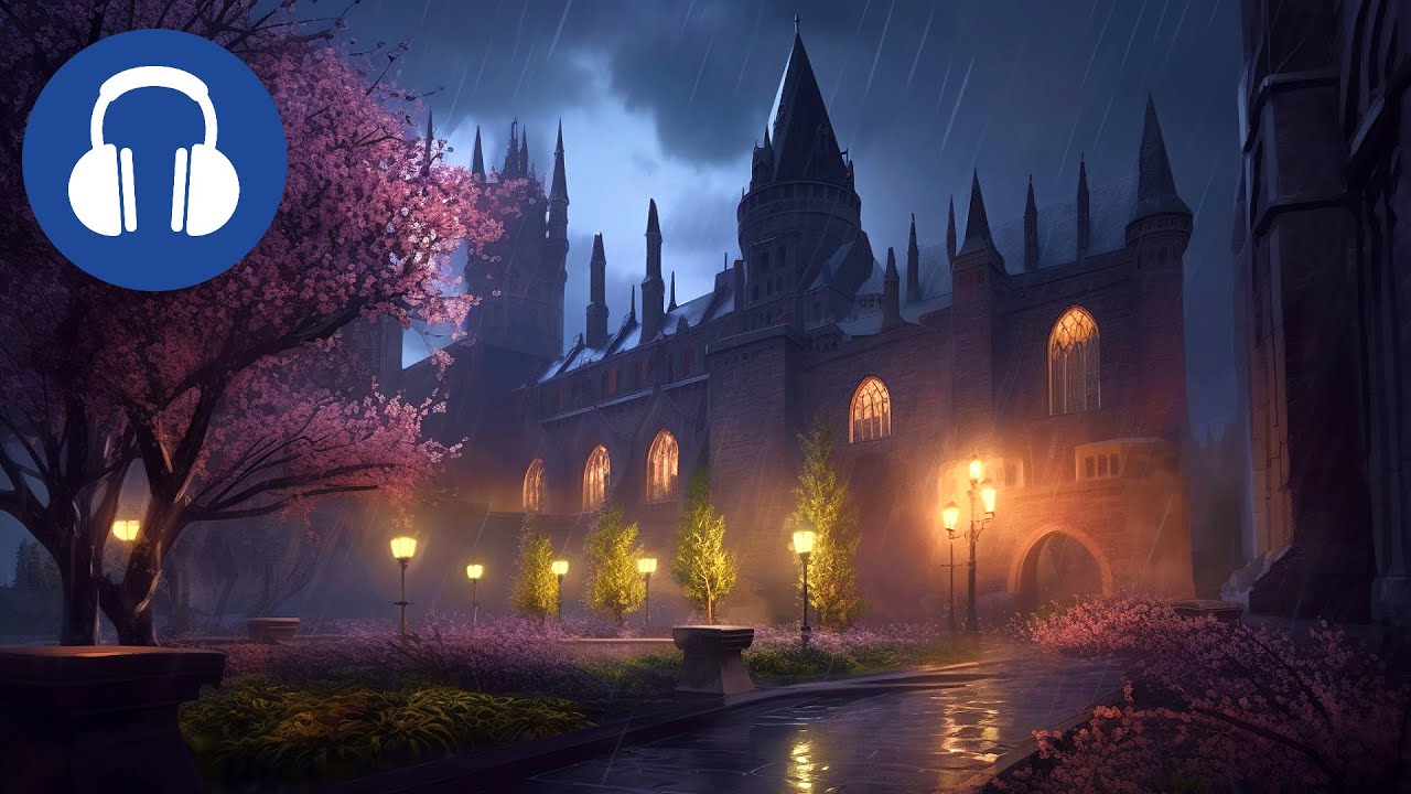 RAINY NIGHT In HOGWARTS 🎧 Relaxing Rain Sounds for Deep Sleep | Harry ...