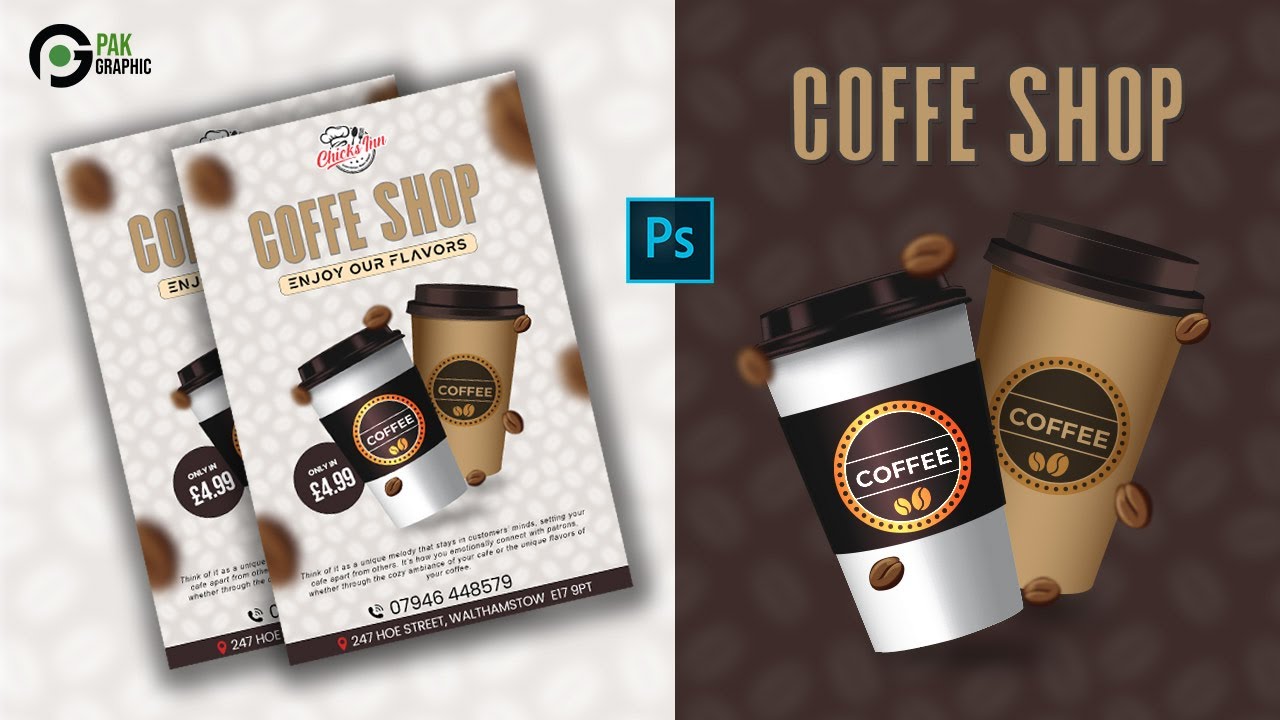 Coffee Creative Social Media Post Design | Photoshop Tutorial 2024 ...