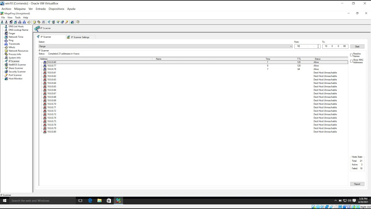Lab2.1 - Perform Port and Service Discovery using MegaPing. - YouTube