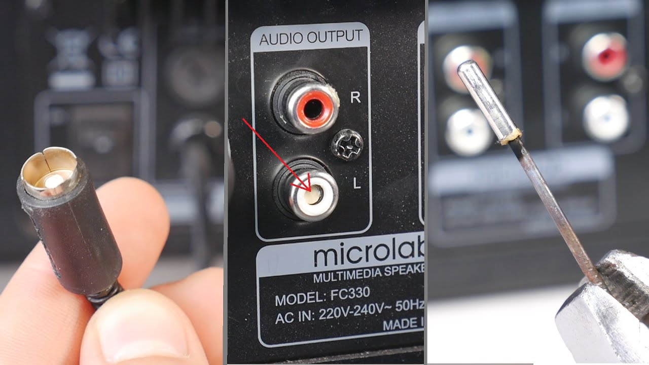 How To Remove Broken RCA Pin EASY DIY - YouTube