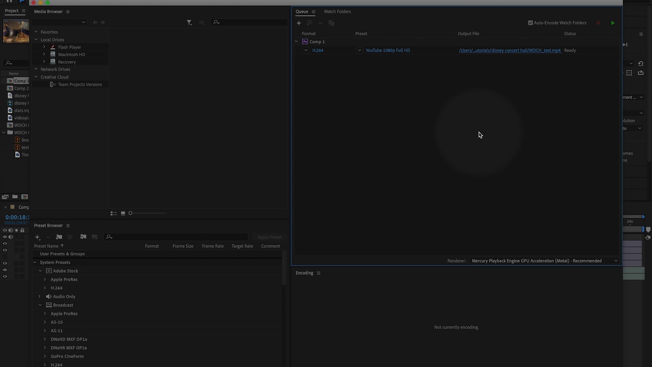 Rendering with Media Encoder - YouTube