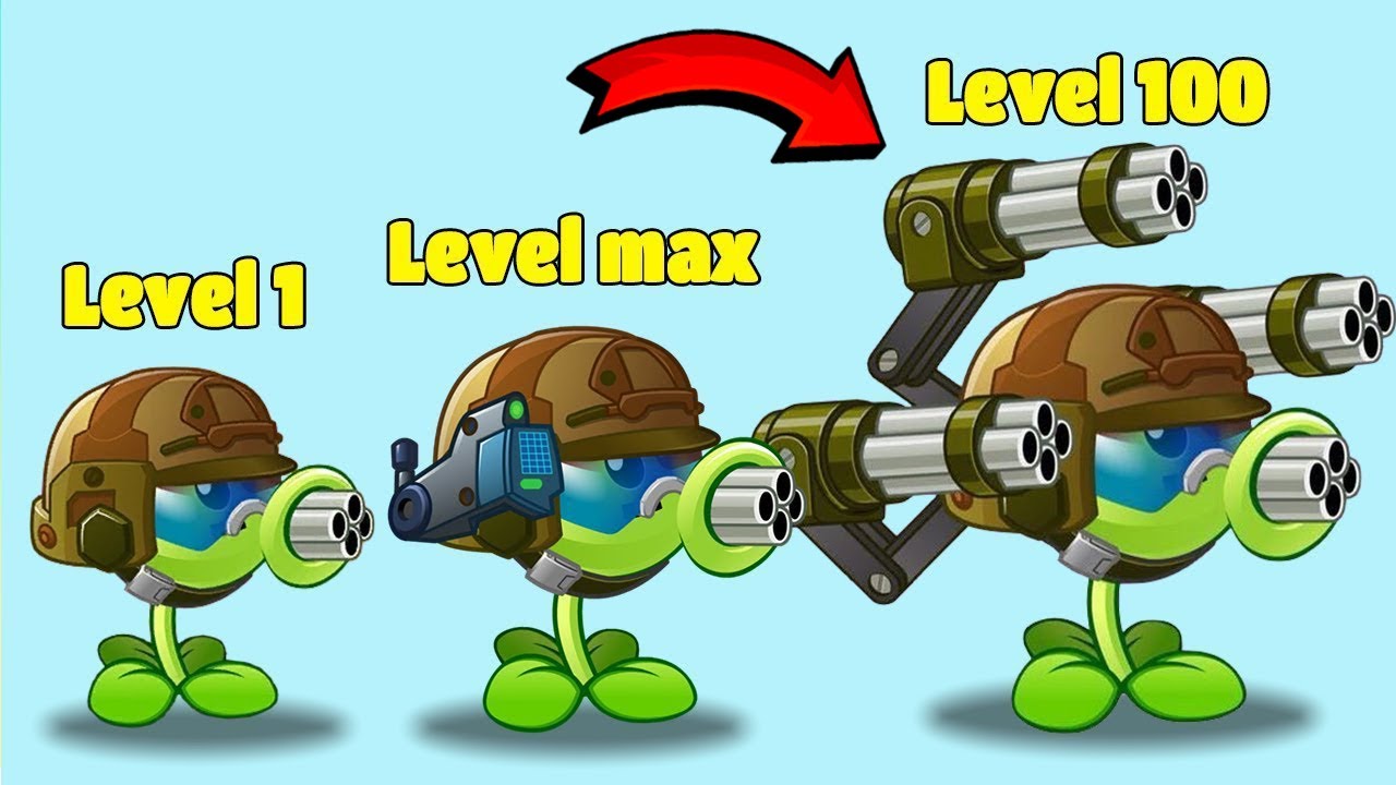 1000 Gatling Pea Max Level Vs Gargangtuar Zombies | Plants Vs Zombie 2 ...