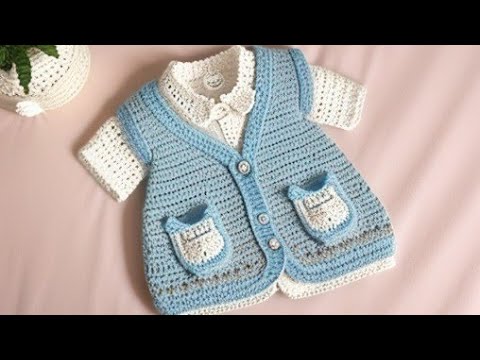 Tığ İşi Örgü 👉bebekler için tığ işi örgü ceket tasarımı #crochet #knitted #batı (fikirleri paylaşın)