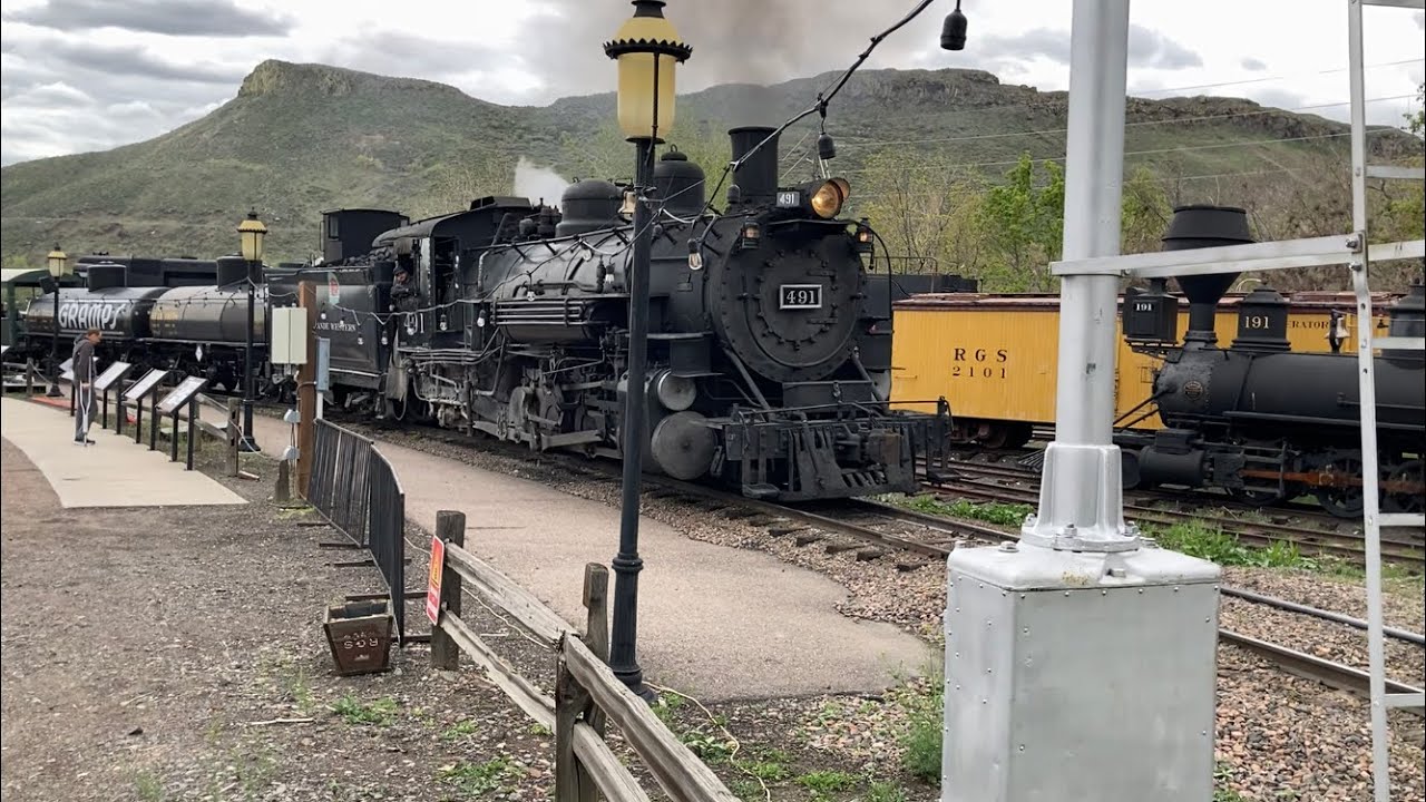 Watching D&RGW 491 Pass by with Good Stack Talk - Colorado Crossings ...