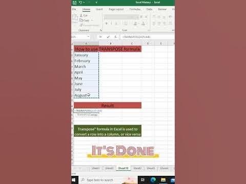 Excel Tip- Effortlessly Switch data from Column to Row (transpose formula) #exceltutorial - YouTube