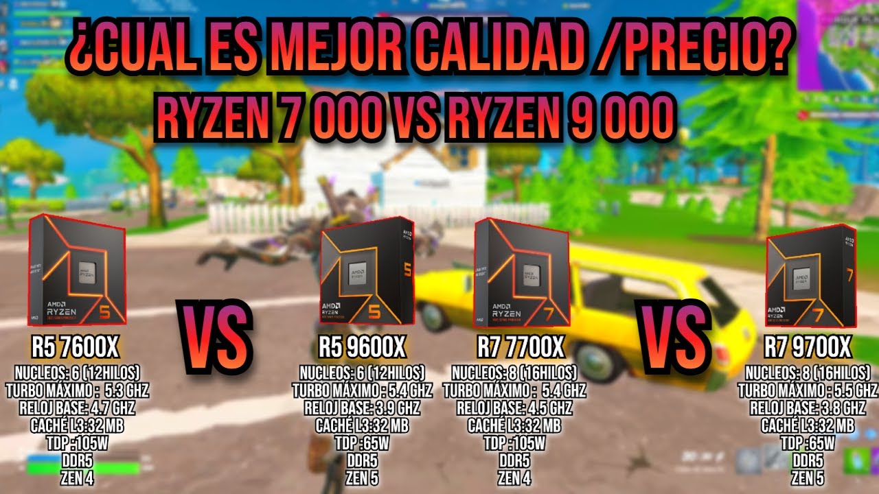 ¡ R5 7600x vs R5 9600x , R7 7700x vs R7 9700x ! ¿Vale la pena los Ryzen ...