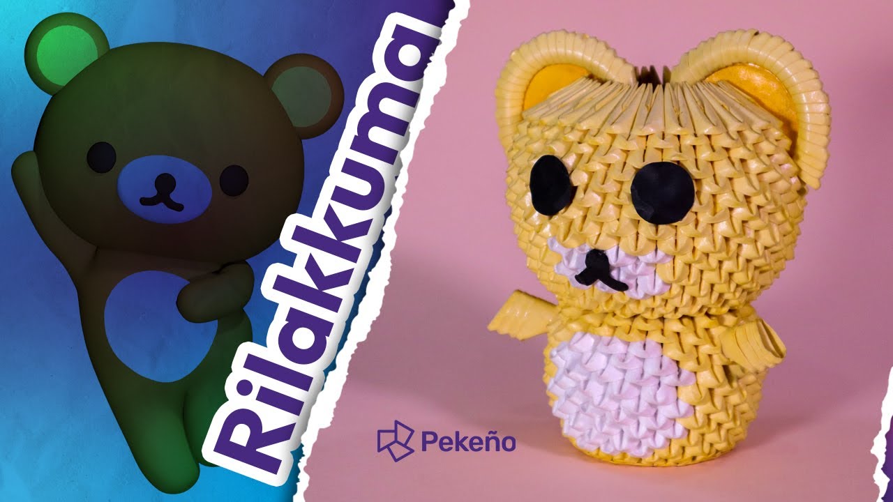 Rilakkuma 🧸 Origami 3D | Pekeño 💜 | Tutorial fácil de origami - YouTube