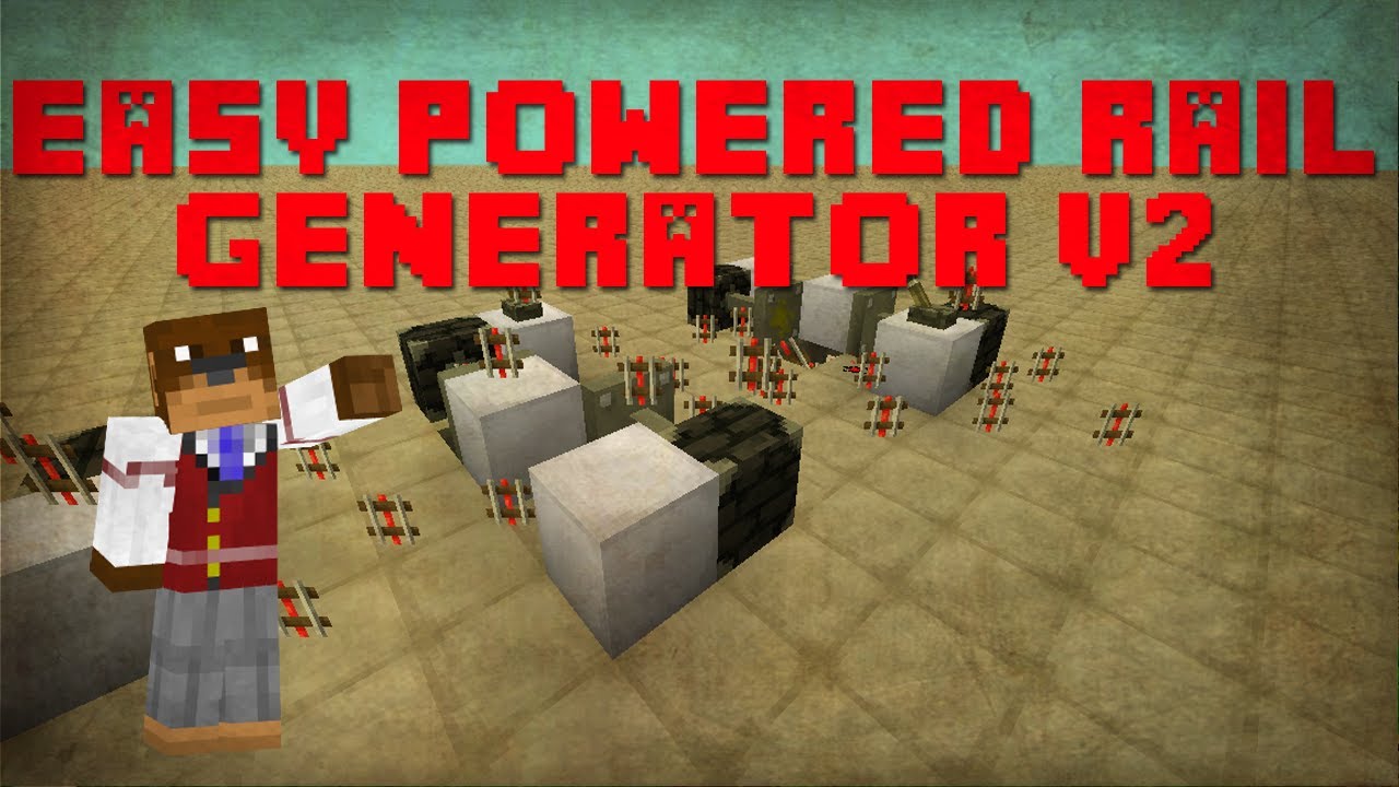 Minecraft Tutorial MC1.4.7 - Easy Powered Rail Generator V2 (HD) - YouTube