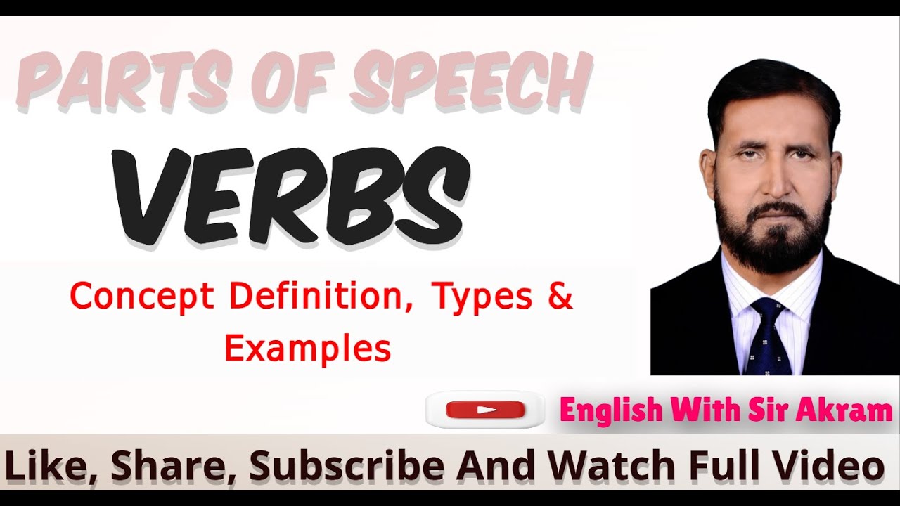 Verbs | Parts of Speech | Concept Definition| Types & Examples | Sir Akram - YouTube