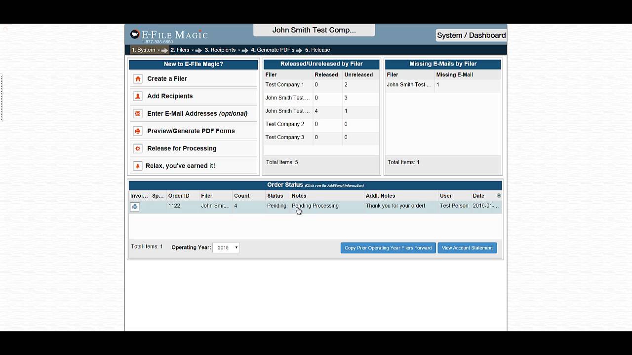 Dashboard - E-File Magic - YouTube