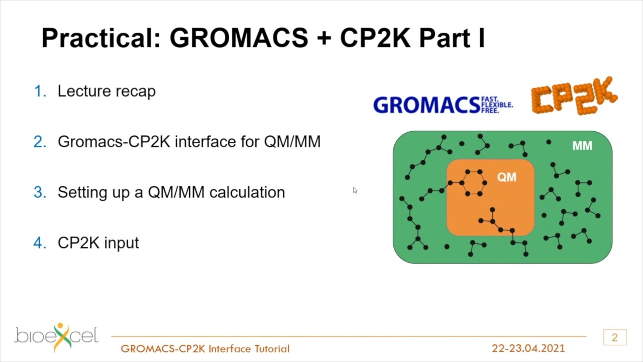 QM/MM with GROMACS+CP2K - Practical 1 - YouTube