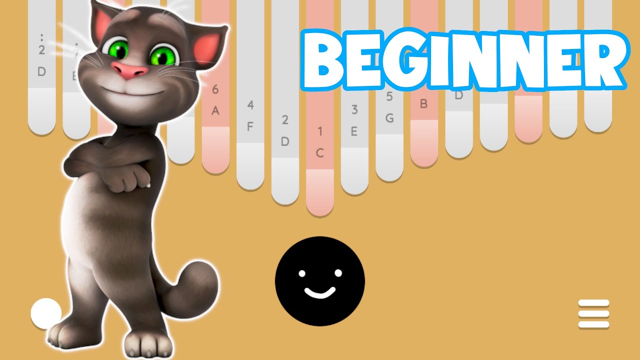 Talking Tom Gold Run | Kalimba Cute Tutorial BEGINNER | Keylimba Easy ...