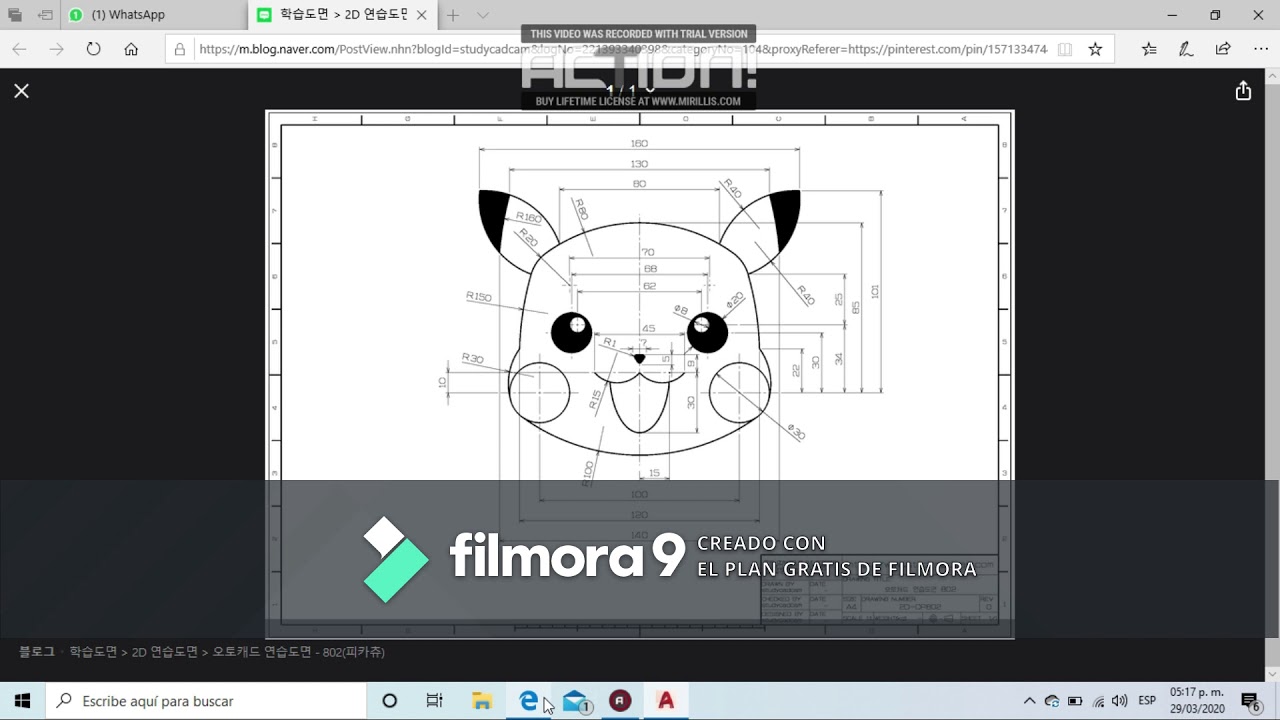 DIBUJO DE PICACHU EN AUTOCAD - YouTube