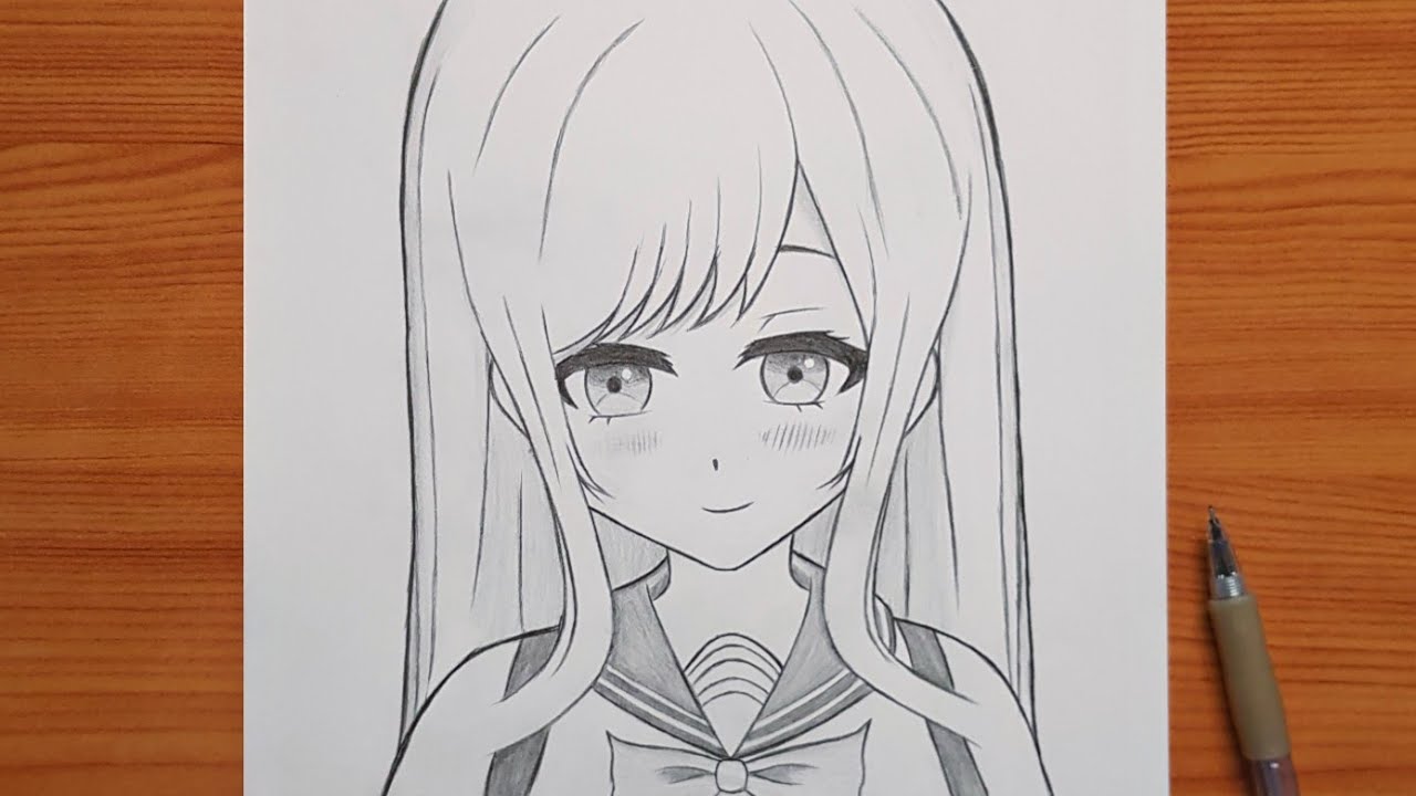 How to draw Anime School Girl | School Girl step by step | easy ...