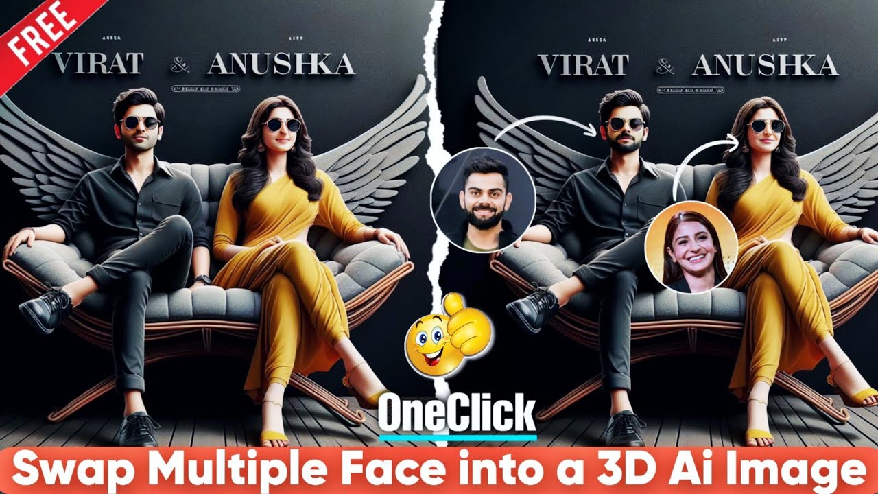Swap Multiple Faces into 3D Ai Image tutorial🔥||Add your face on Ai 3D ...