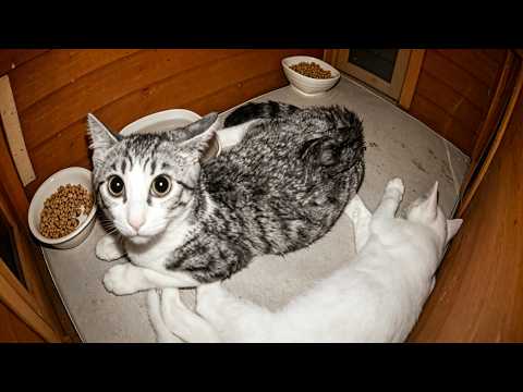 Because of the Storm, This Stray Cat Spent The Night Here For the First Time.