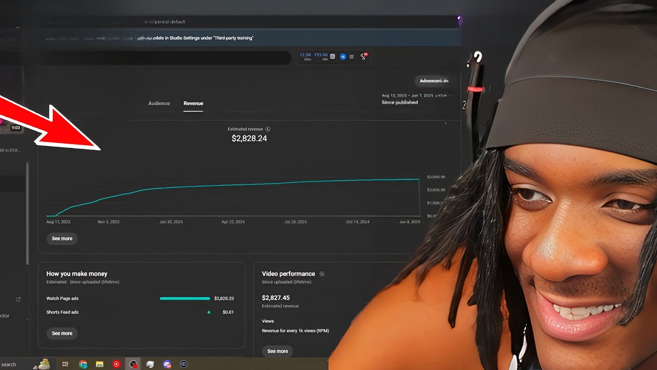 Jefe shows his viewers how much he made of his first video - YouTube