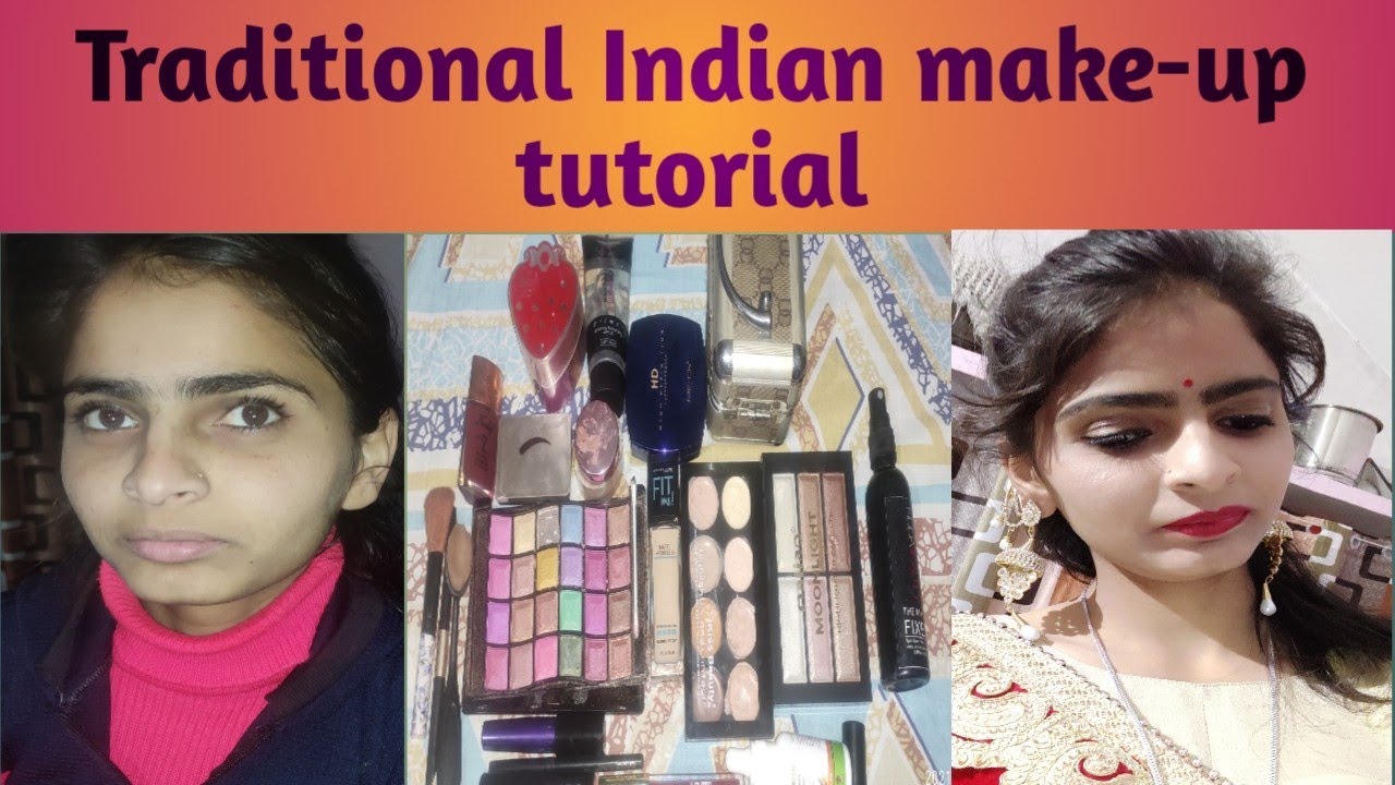 Traditional Indian Makeup Tutorial.... Simple & Easy🥰😍 - YouTube
