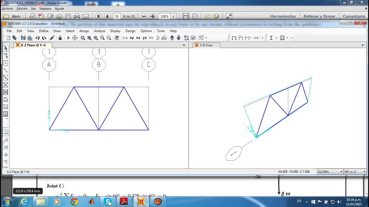 MODELO DE CERCHA EN SAP2000 (1 de 2) - YouTube