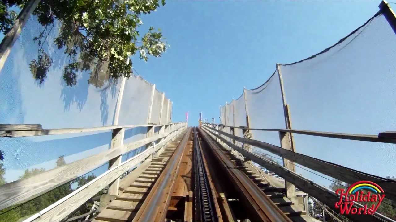 Holiday World's Legend wooden roller coaster POV (in HD) - YouTube