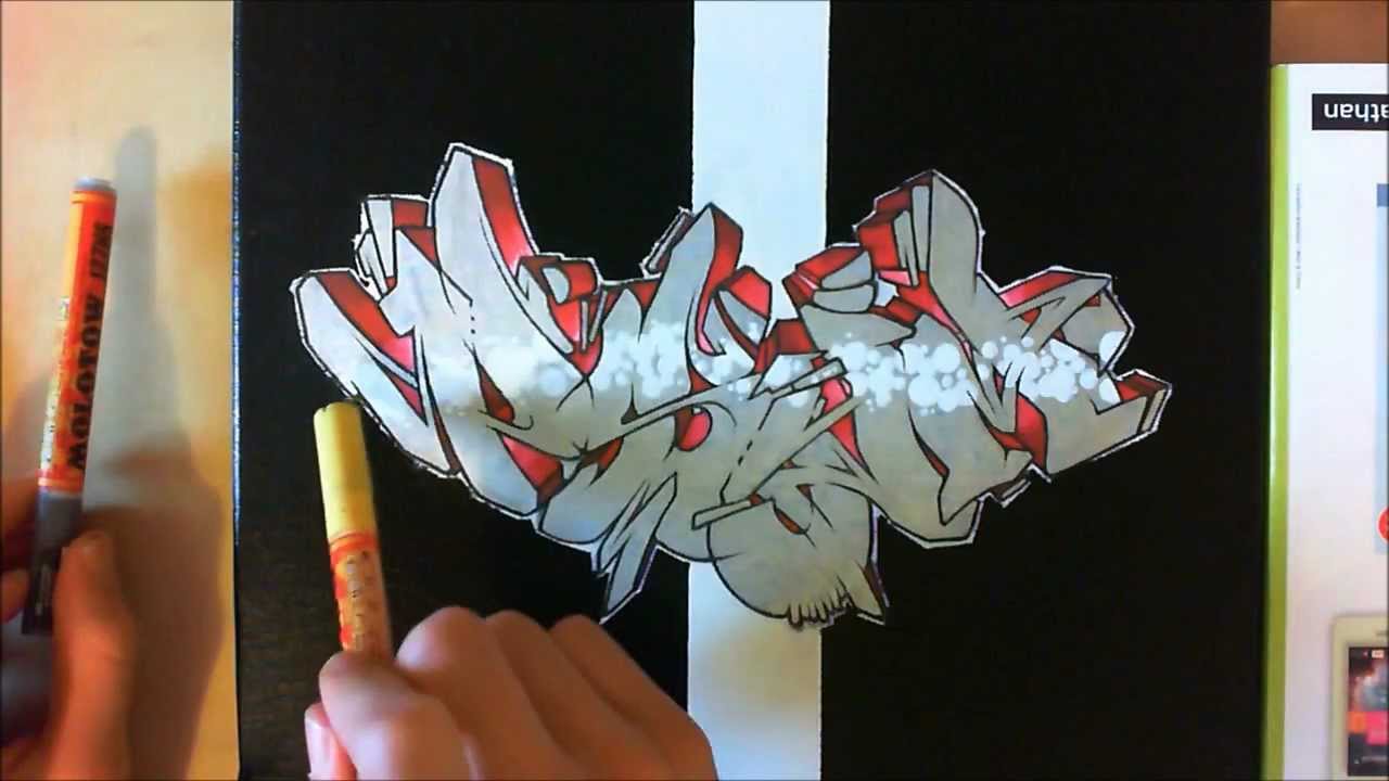 Wildstyle graffiti speed drawing... commenté ! :D // graff sur toile ...