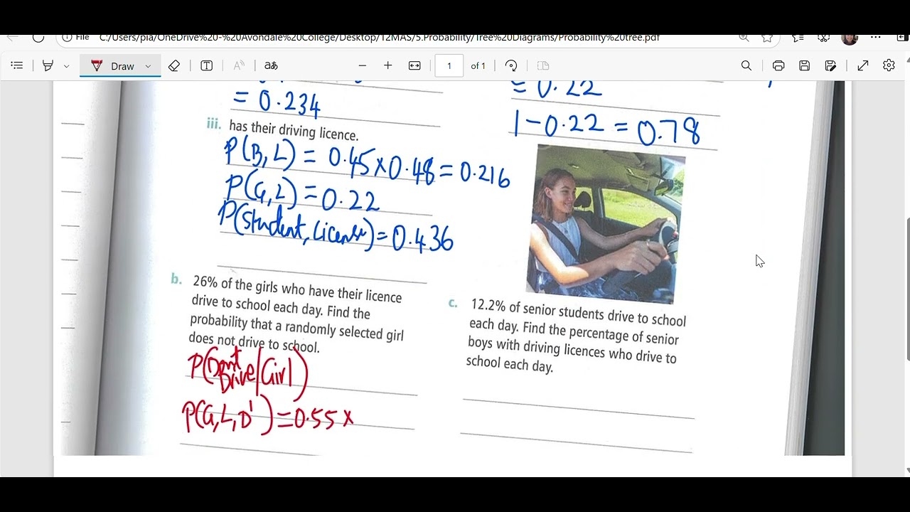 NCEA Level 2 probability Tree diagram practice - YouTube