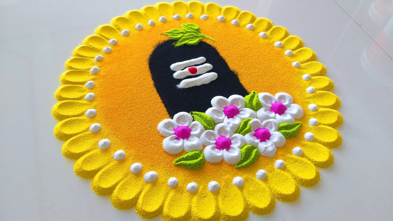 Mahashivaratri Very Easy Rangoli Design | महाशिवरात्री रंगोली ...