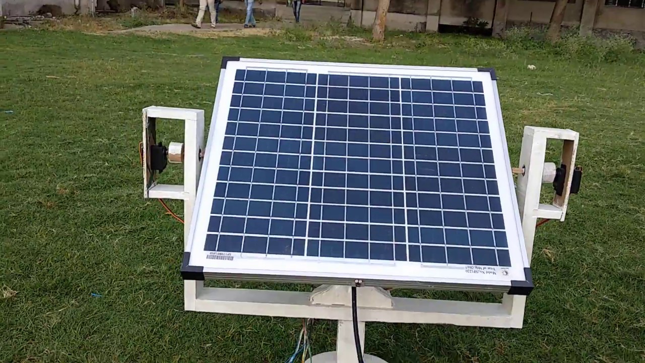 Dual Axes Sun Tracking Solar Panel Set - Up - YouTube