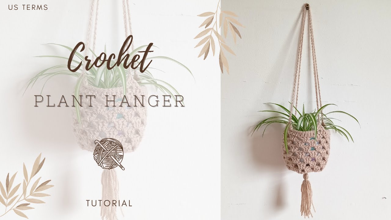 Crochet plant hanger || tutorial || (Granny stitch) || US terms - YouTube