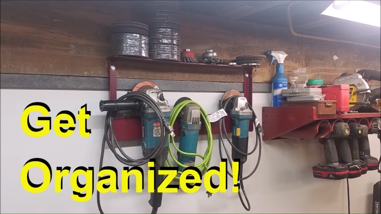 EASY Grinder Storage Rack built from Scrap Metal - YouTube