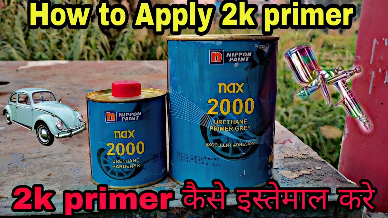 How to mix & apply 2k primer in car Tyota innova #dentingpainting # ...