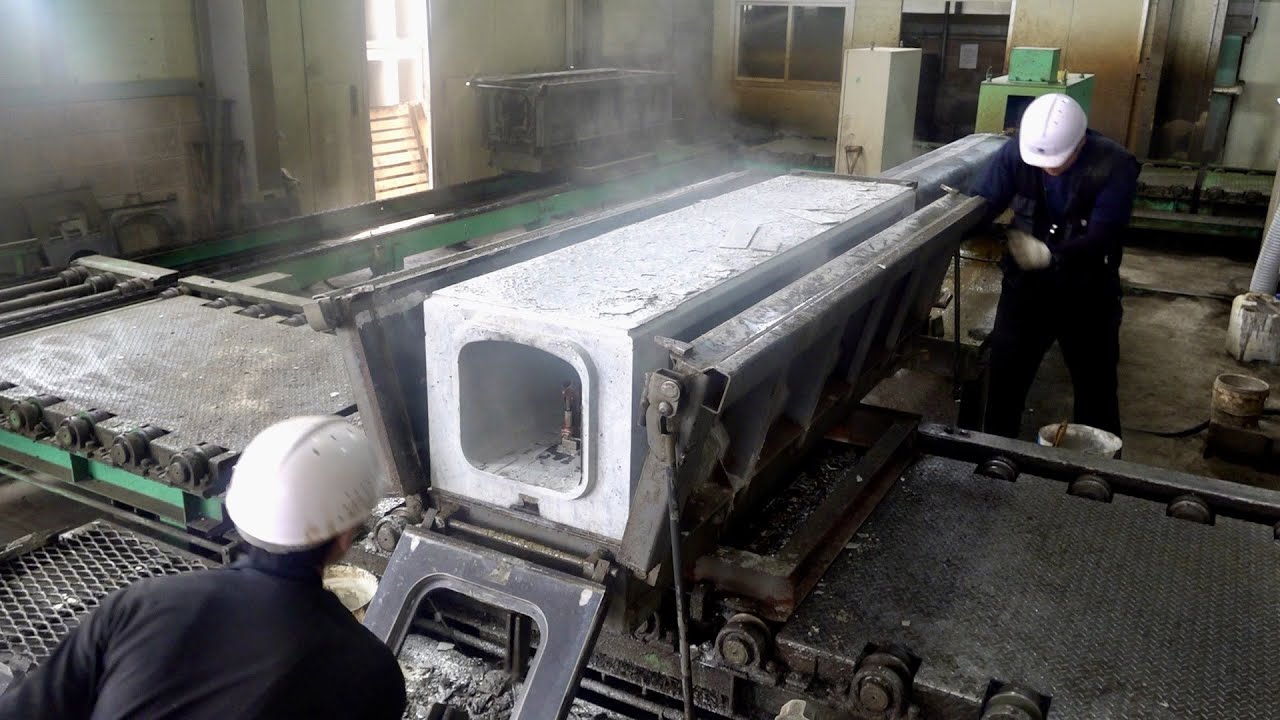 Interesting Process of Making Square Concrete Waterways. Korean Factory ...