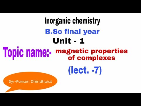 Bsc final year inorganic chemistry unit 1st lect-7 - YouTube