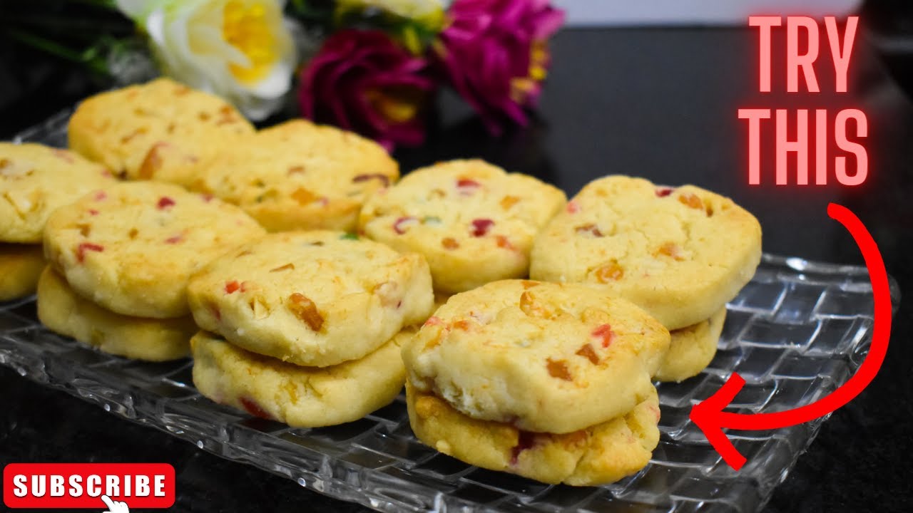 Tutti Fruitti Cookies Recipe I Fruit Biscuits I Eggless Fruit Biscuits ...